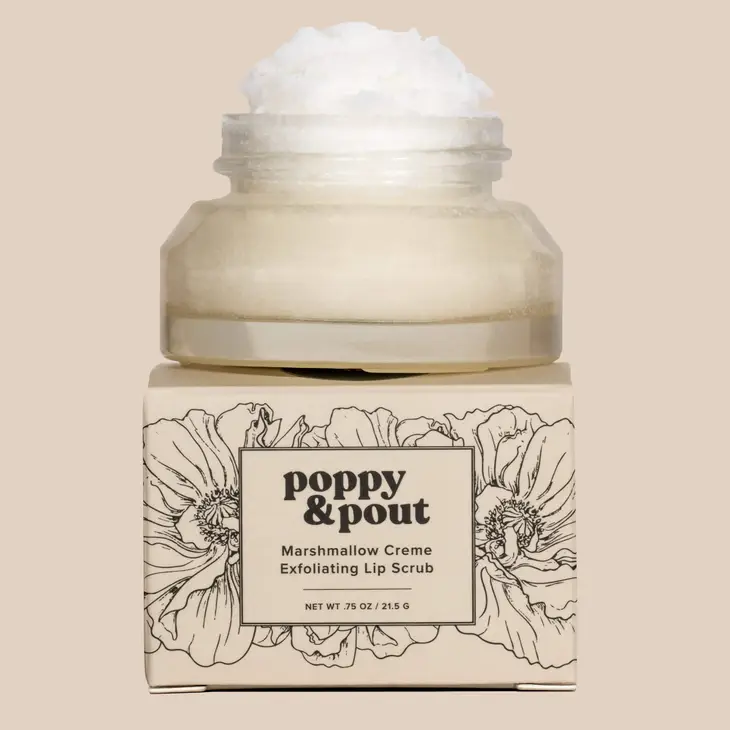 Poppy & Pout Lip Scrub, Marshmallow Creme | Clara Jane Hemp Dispensary ...